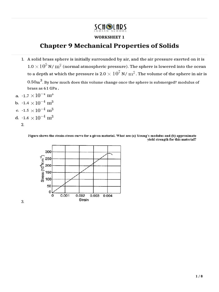 Worksheet1 - GR 11 - Solids | PDF