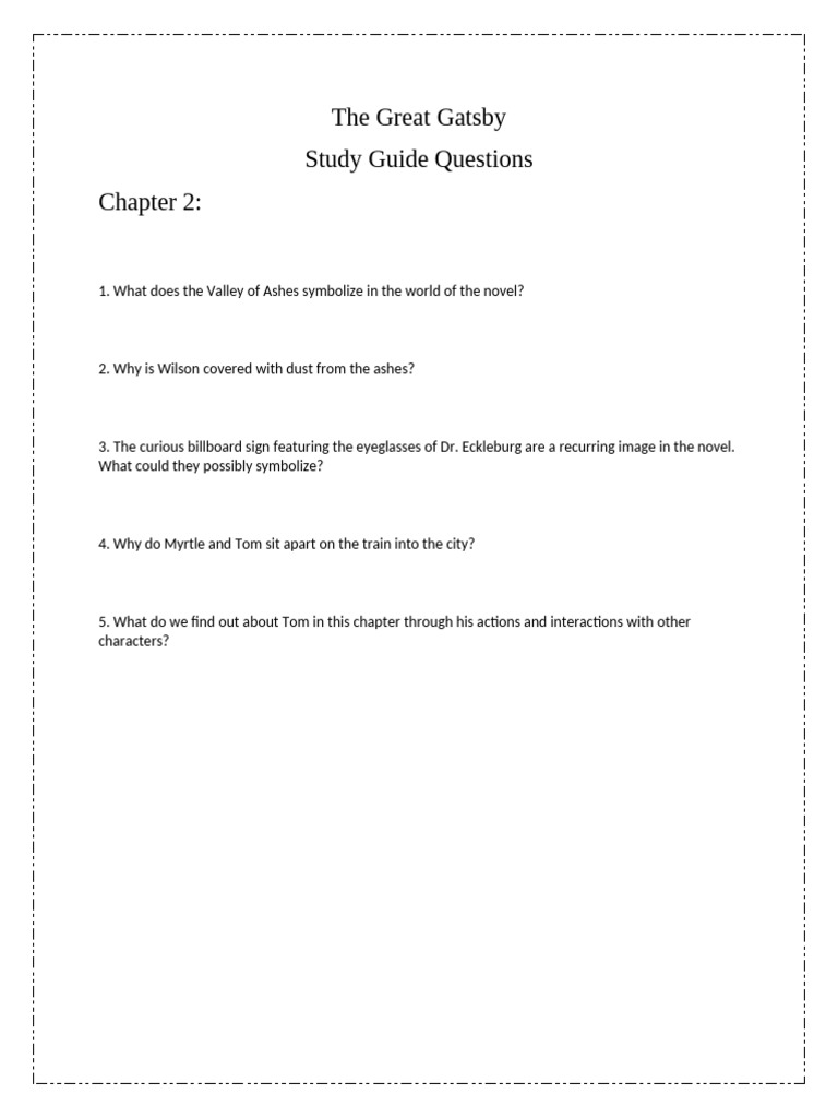 The Great Gatsby - Chapter 2 | PDF