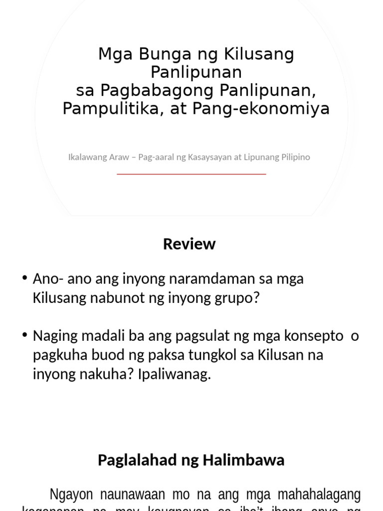 Day 02 Mga Kilusang Panlipunan | PDF