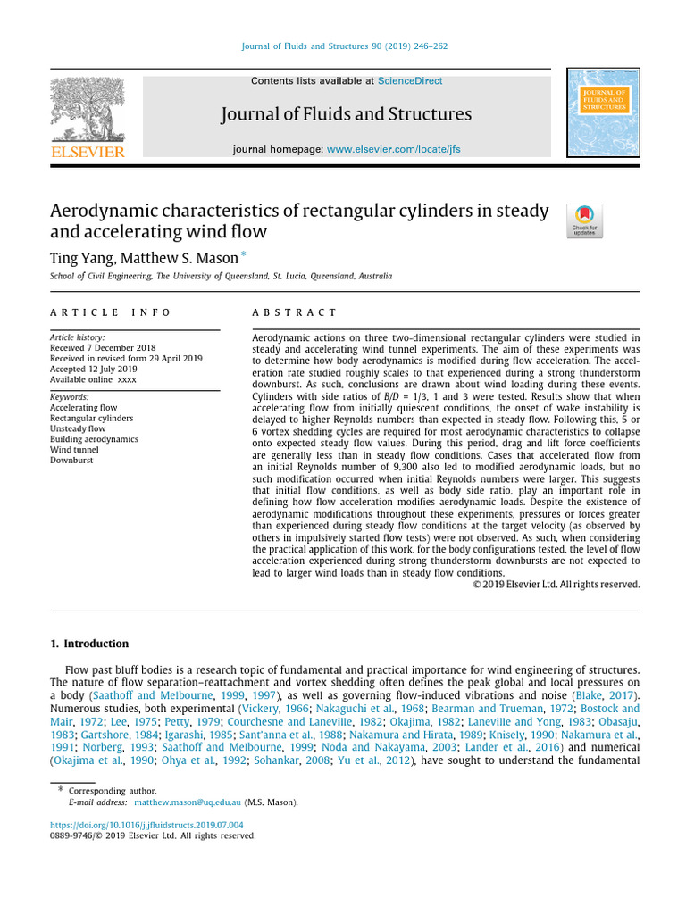 Aerodynamics of Rectangular Cylinders in Wind | PDF | Drag (Physics ...