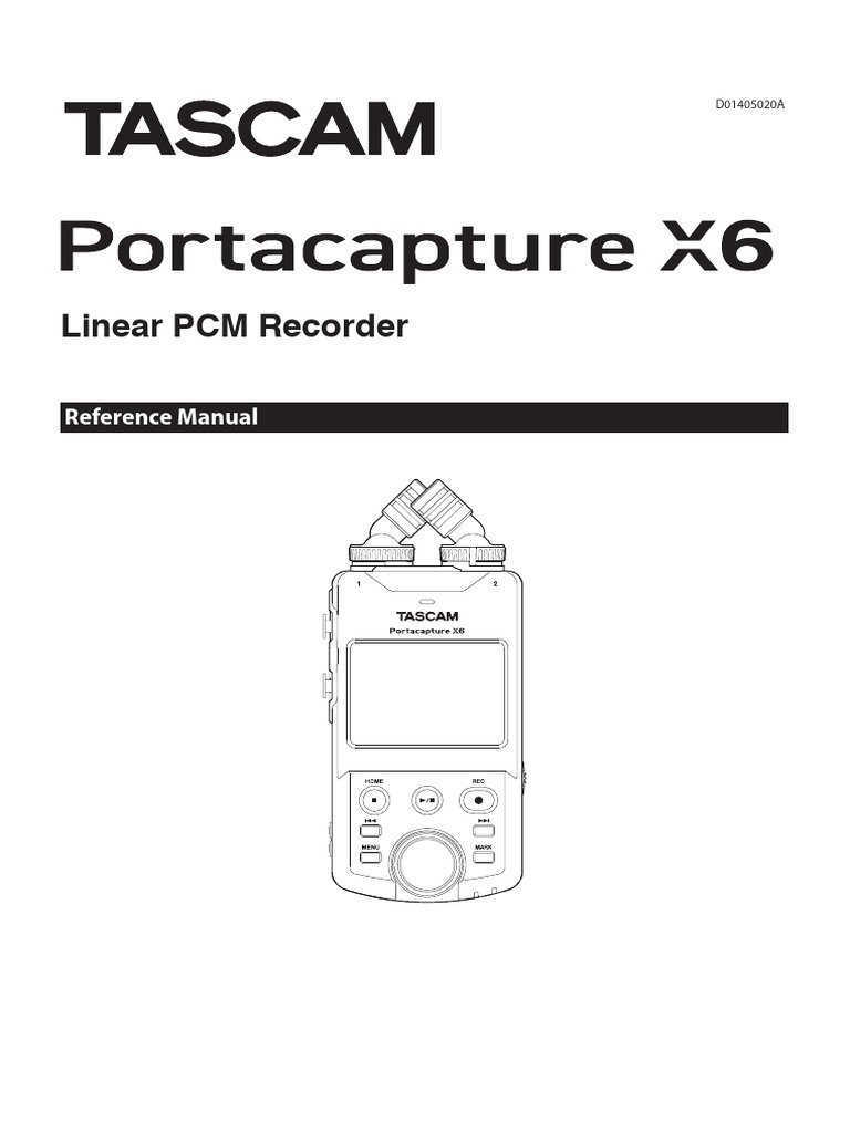 Tascam Portacapture X6 User Manual | PDF | Microphone | Smartphone