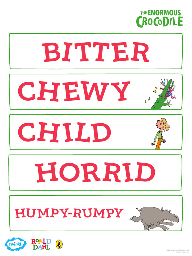The Enormous Crocodile Word Cards Ver 1 | PDF