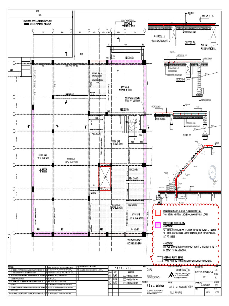 ABC - Type 01' - Plinth LVL Framing Plan-Villas A09 & A10 | PDF ...