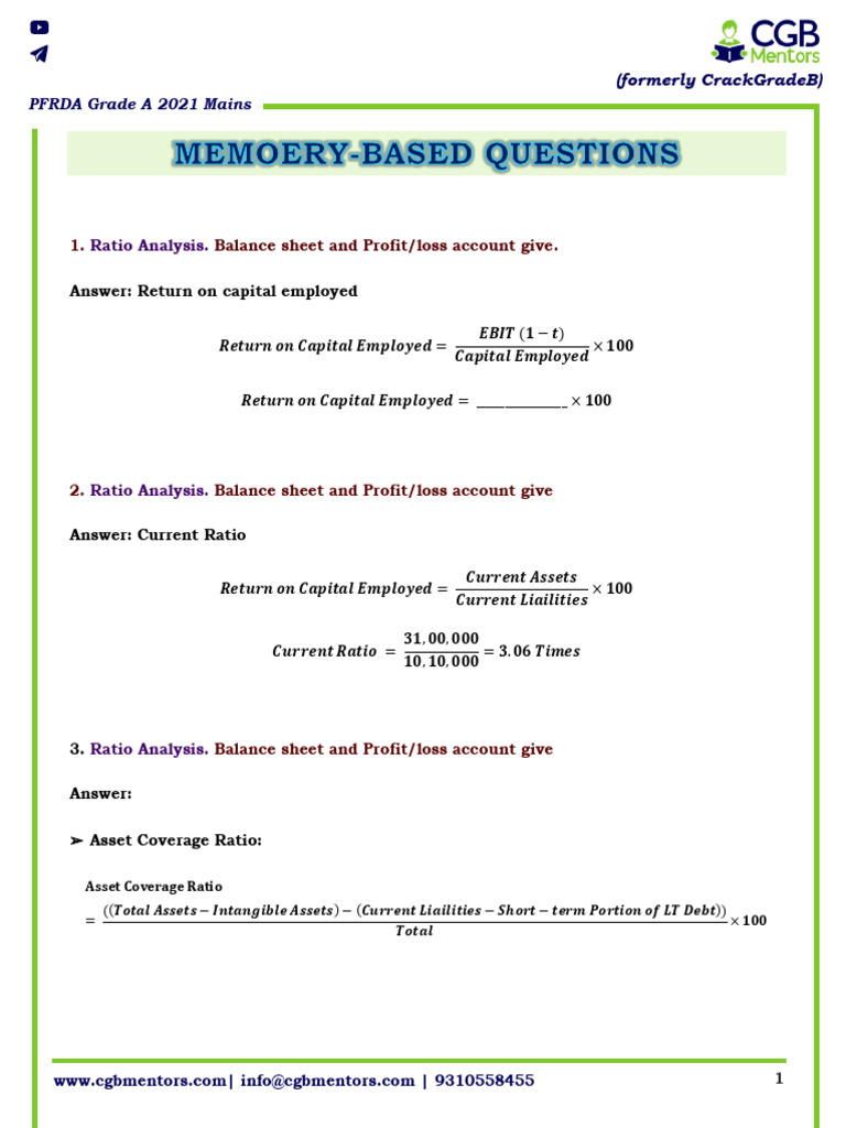 PFRDA Grade A 2021 Mains Paper 2 Lyst1752135545928 | PDF | Accounting ...