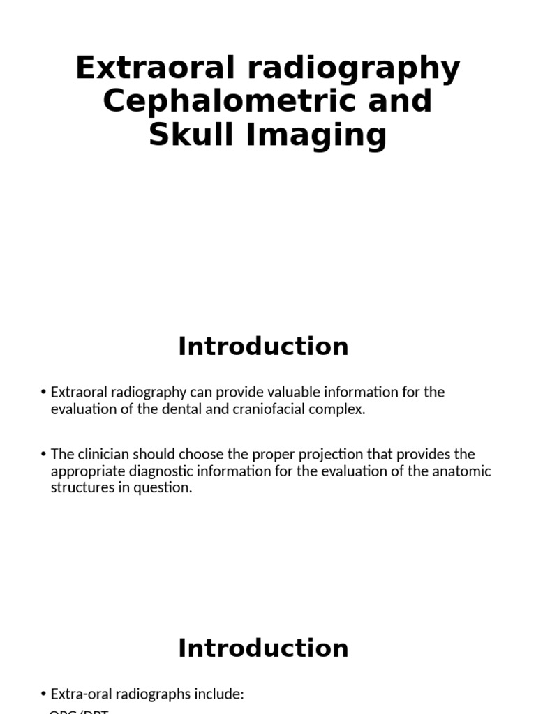Extraoral Radiography Techniques Overview | PDF | Dental Anatomy ...