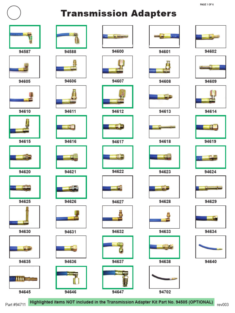 Comprehensive Transmission Adapter List | PDF | Dodge | Chrysler