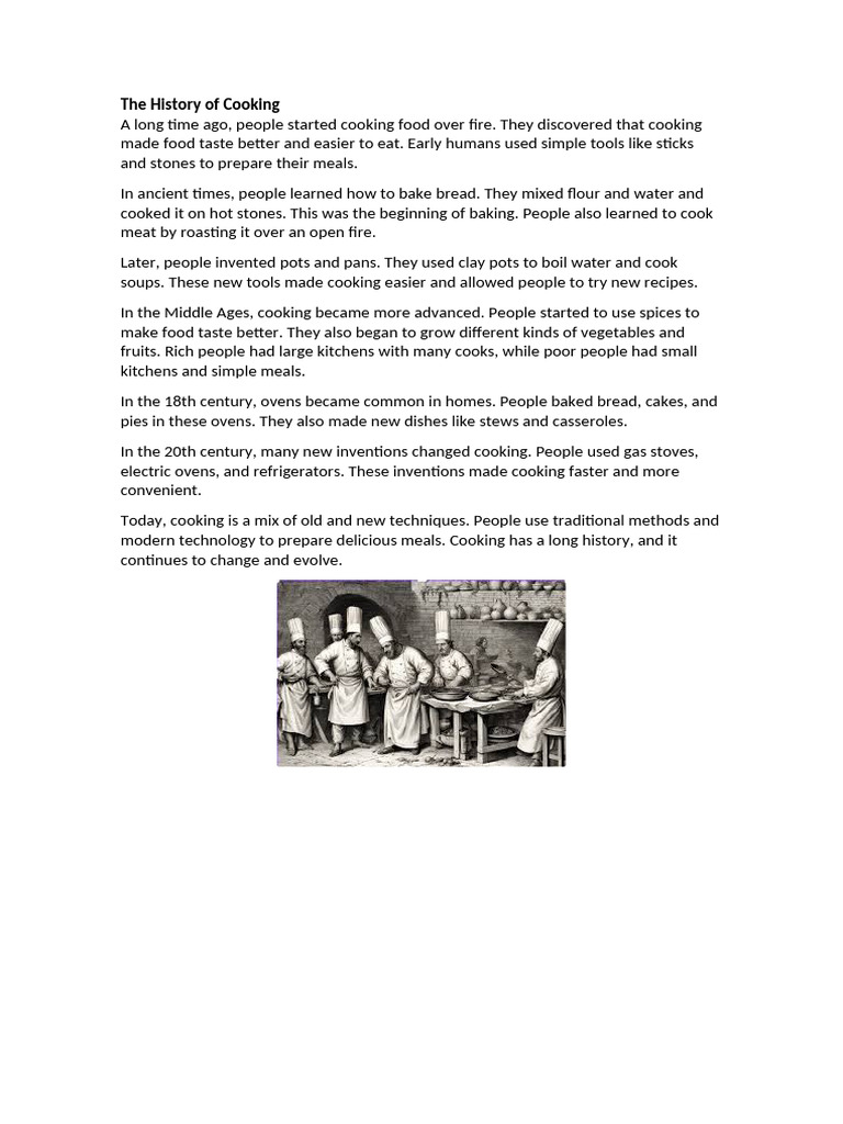 The History of Cooking | PDF
