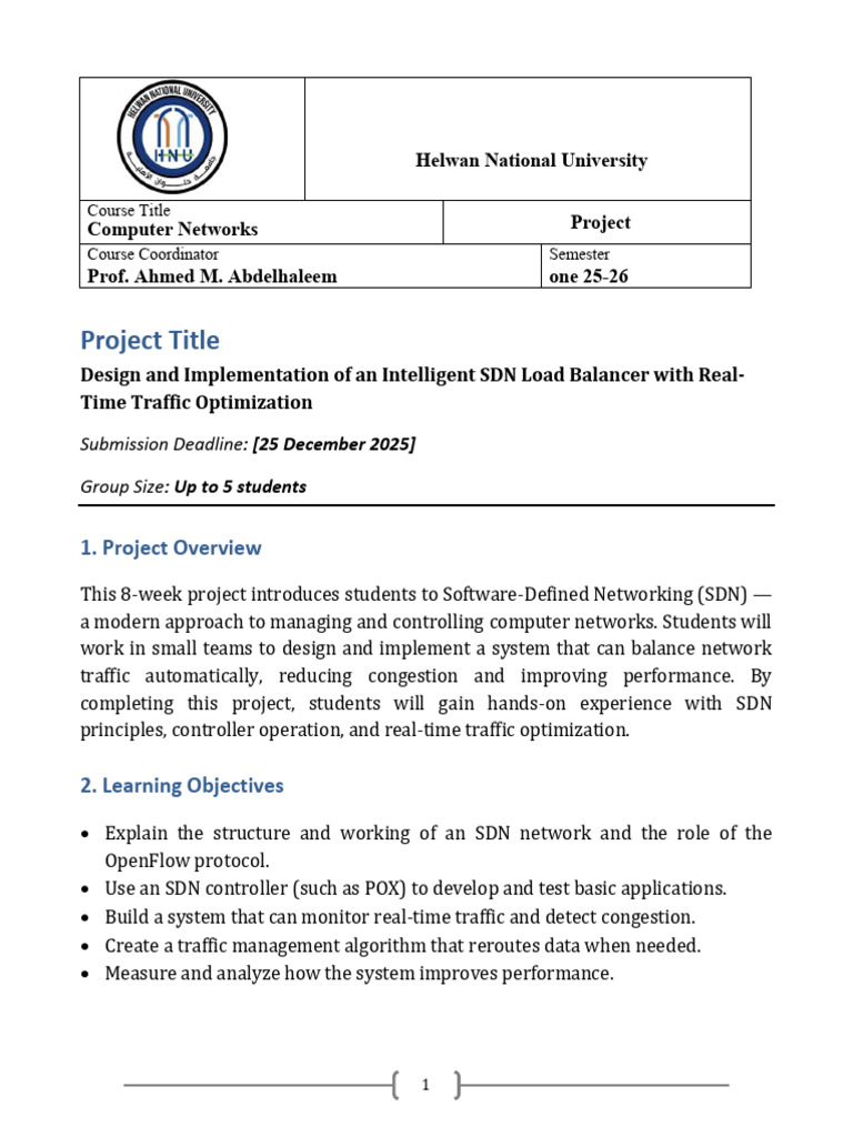 Computer Networks Project | PDF | Computer Network | Computer Networking