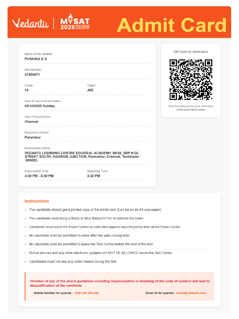 Admitcard | PDF