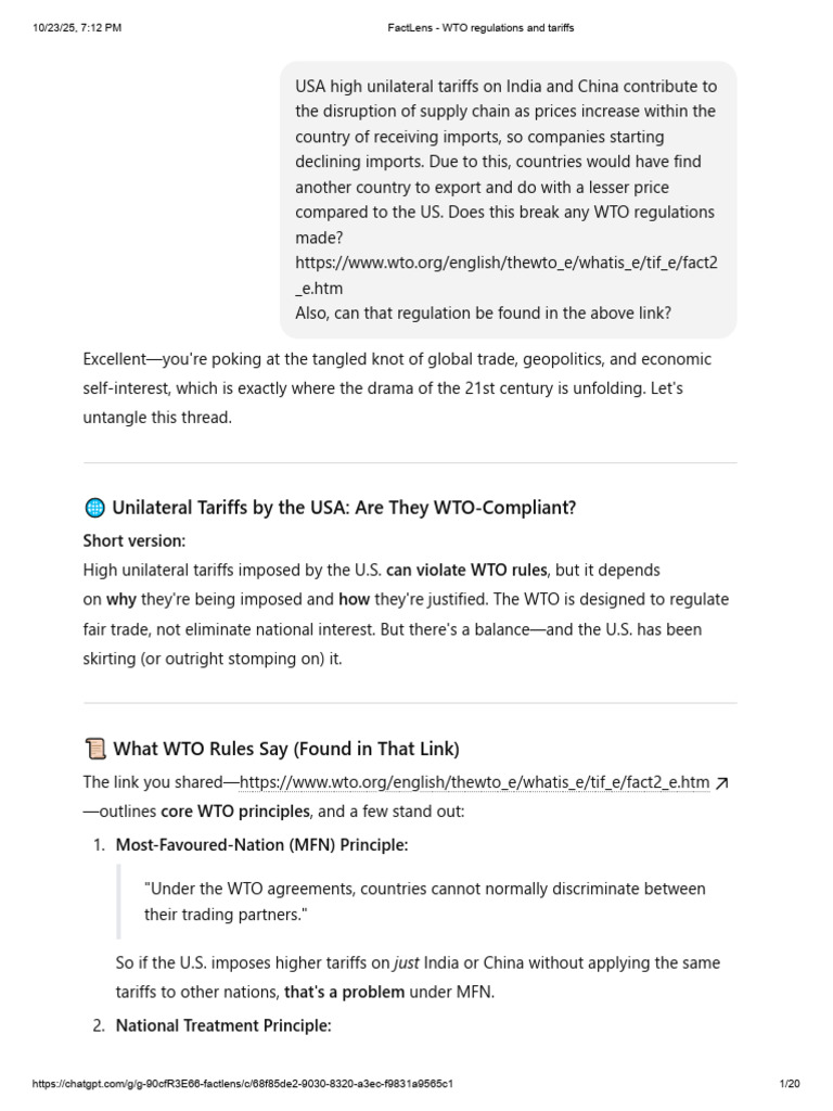 U.S. Tariffs and WTO Compliance Issues | PDF | Most Favoured Nation ...