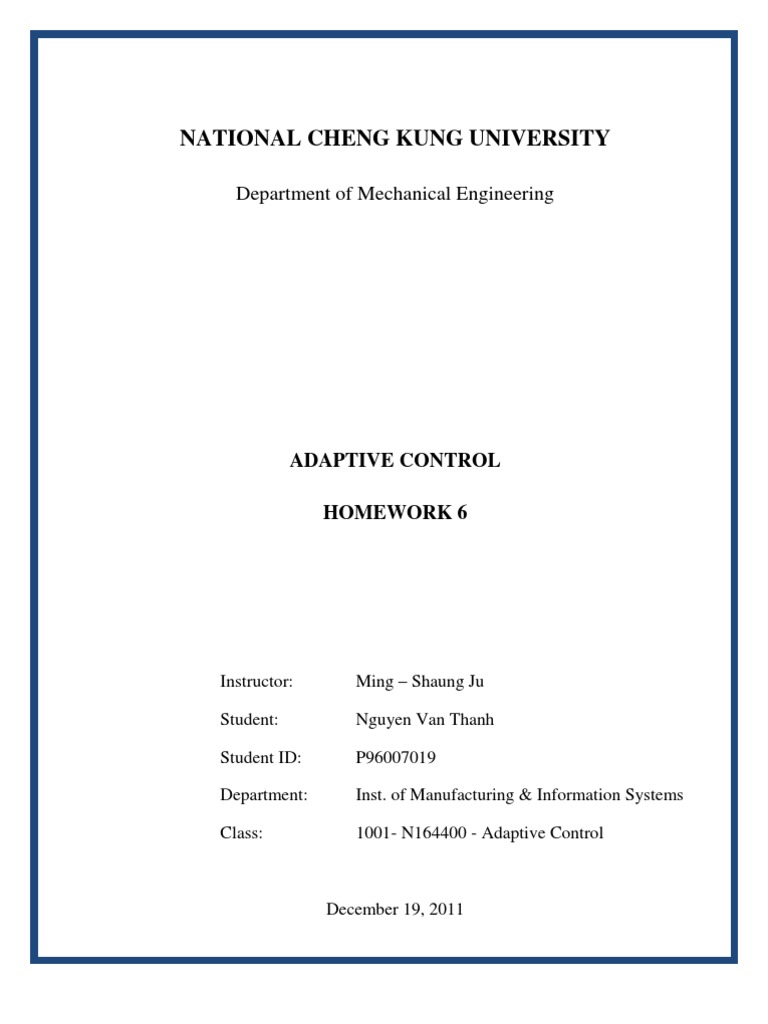 Adaptive Control Theory: Direct Self-Tuning Regulators and Internal ...