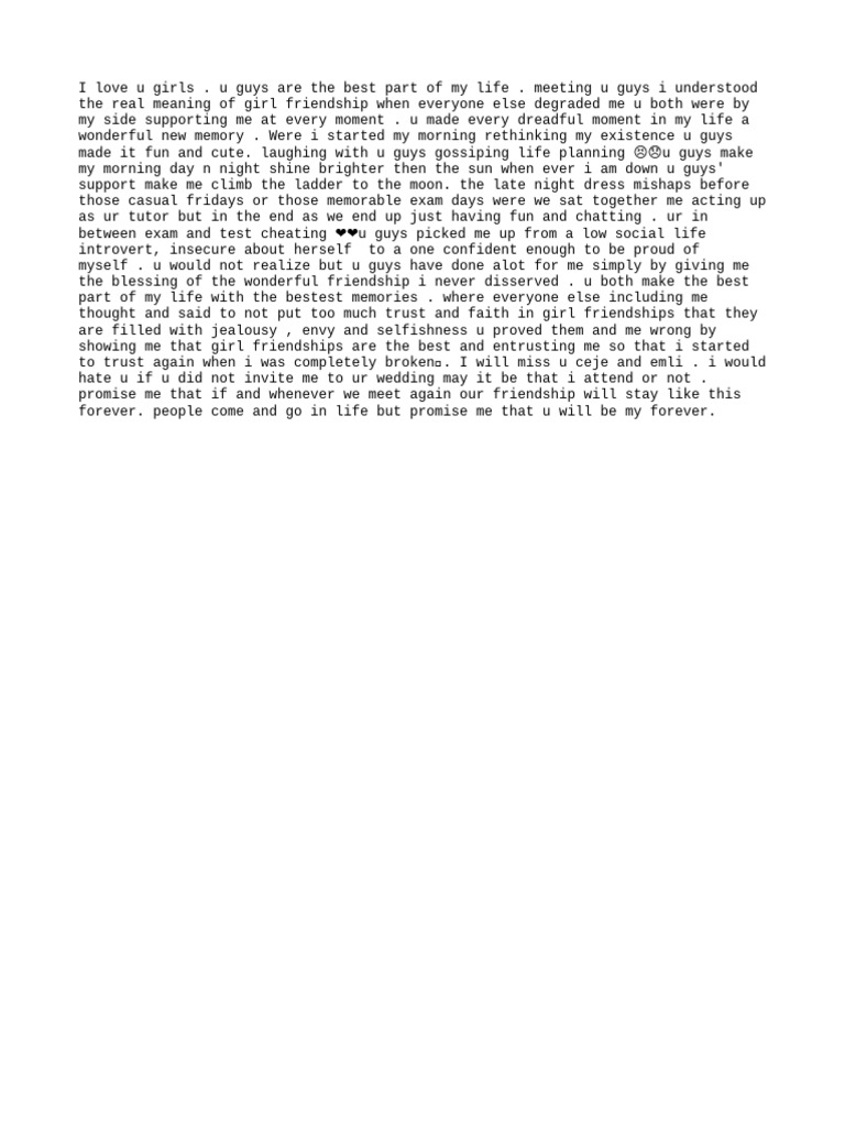 Best Friend Note | PDF