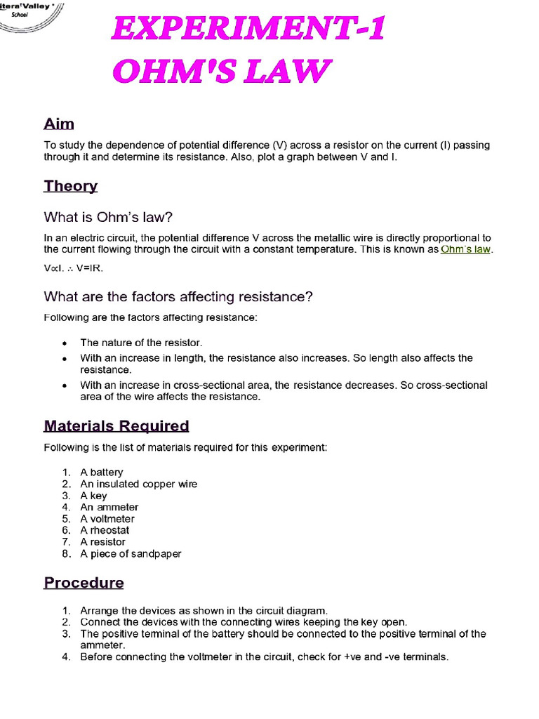 Class X Physics Practicals | PDF