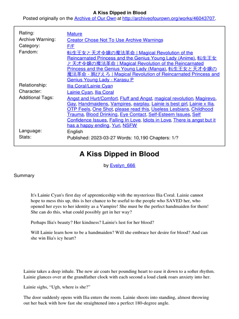 A Kiss Dipped in Blood | PDF