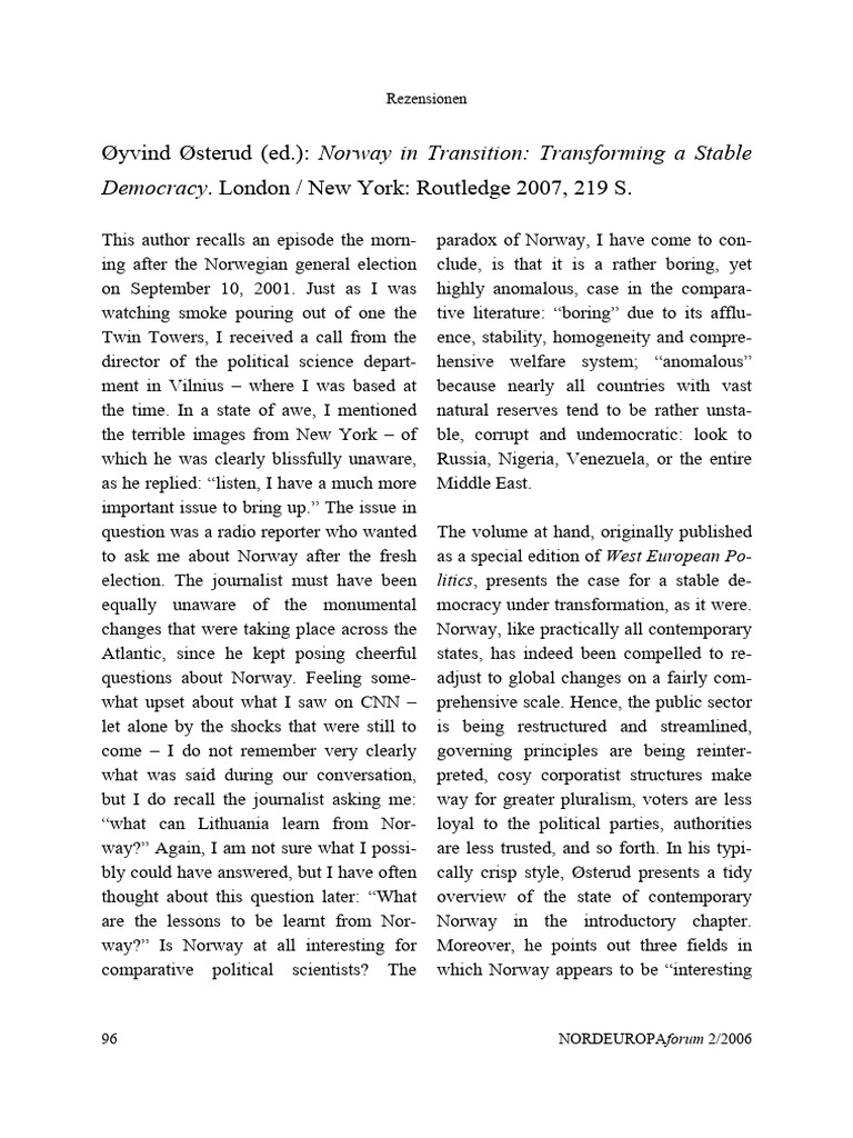 Norway's Political Transformation Insights | PDF | European Economic Area