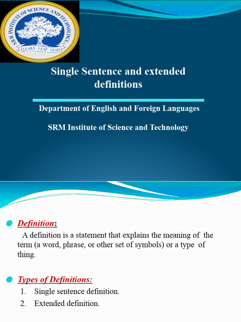 Definitions: Single & Extended Explained | PDF | Definition