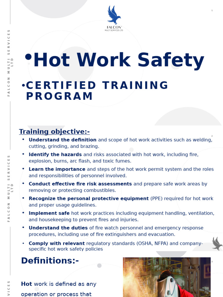 Hot Work Safety Training Program | PDF | Firefighting | Welding
