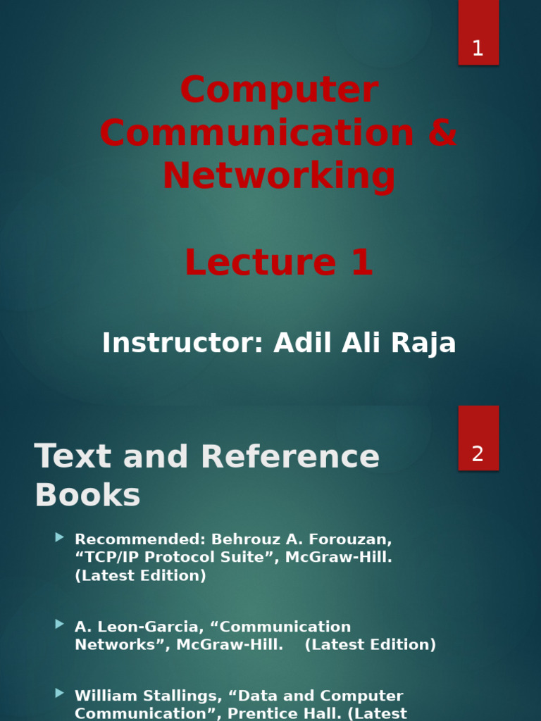 Lecture 1 11032025 100134am 1 08092025 075933am | PDF | Osi Model | Transmission Medium