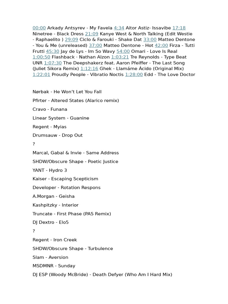 Music Tracklist Compilation | PDF