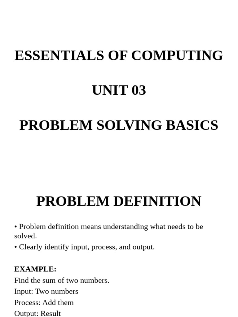 Problem Solving Basics in Computing | PDF | Algorithms | Mathematical Logic
