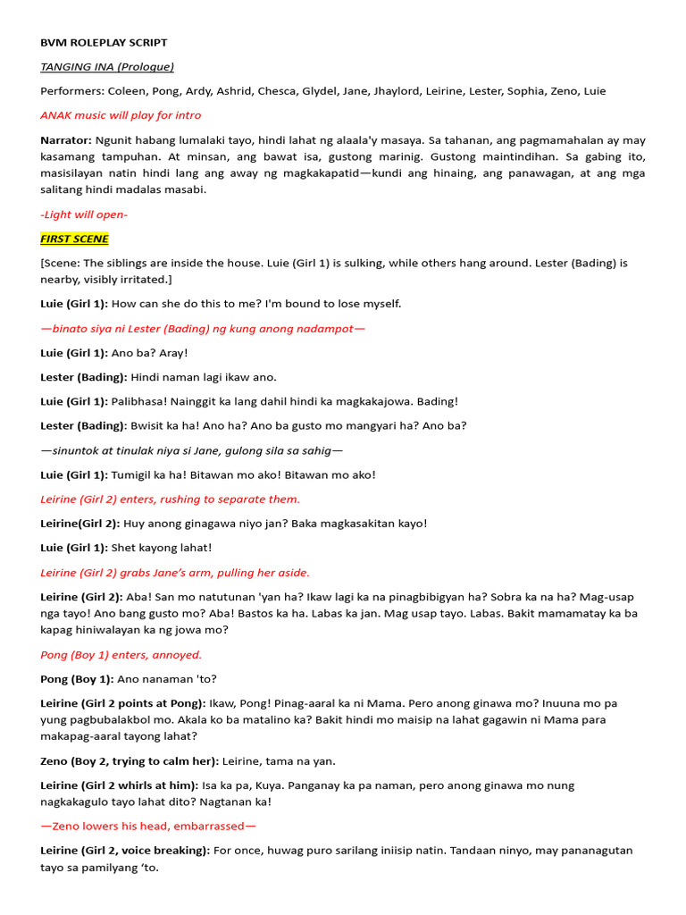 BVM Roleplay Script | PDF