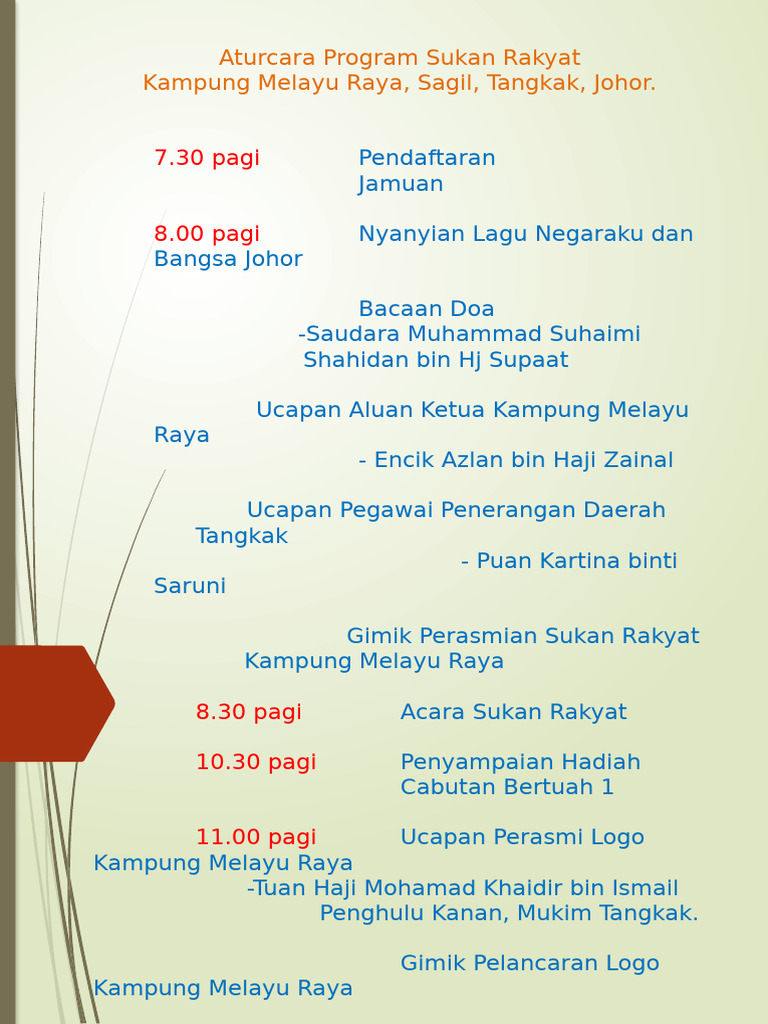 Aturcara Program Sukan Rakyat | PDF