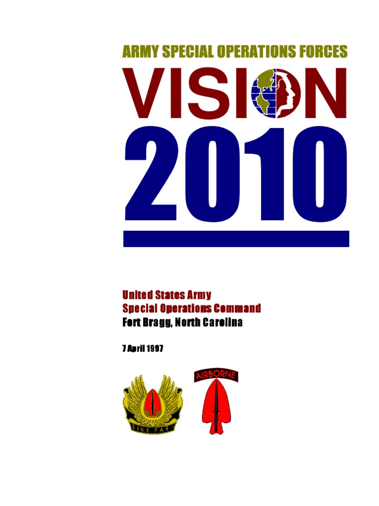2010 Usasoc Vision | PDF | Maneuver Warfare | Logistics