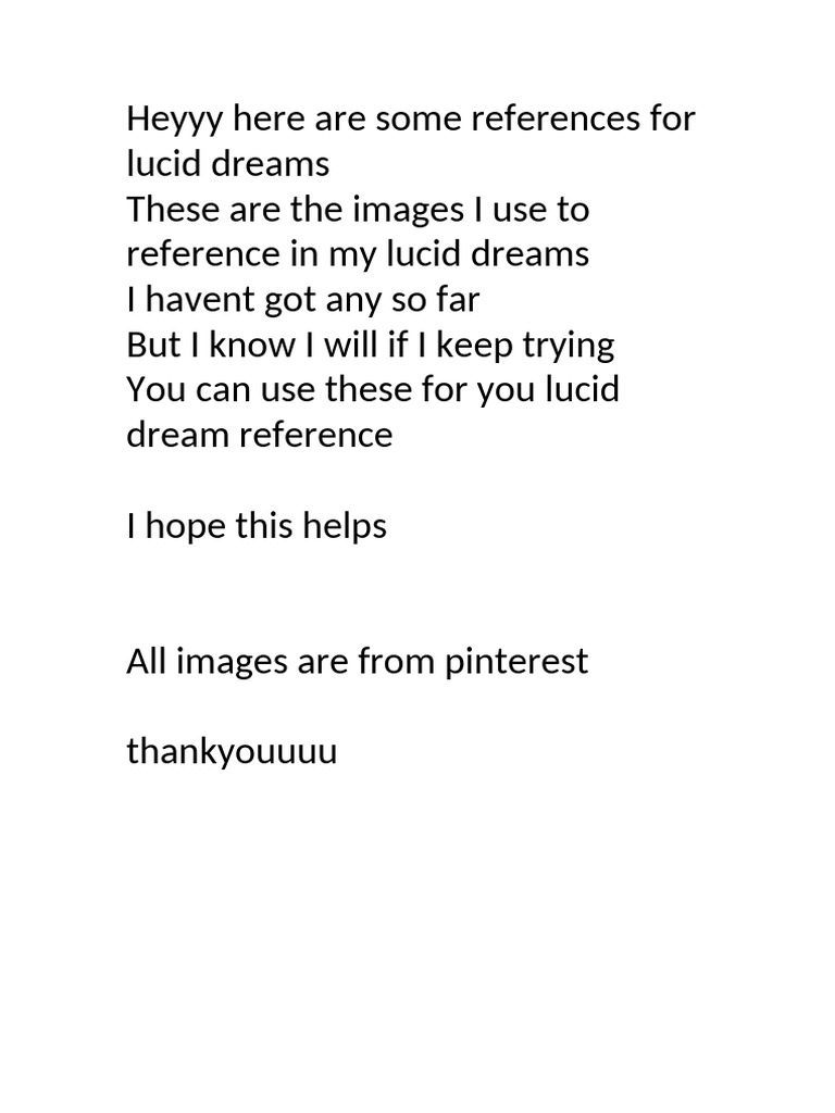 Dream Reference | PDF