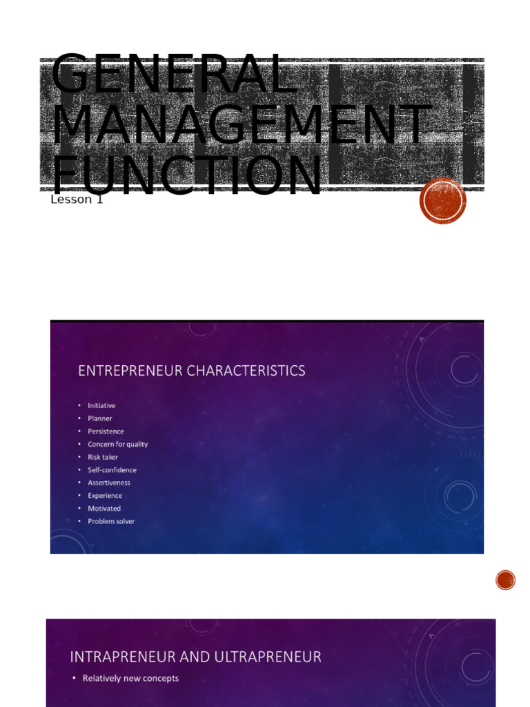 General Management Lesson 1 | PDF