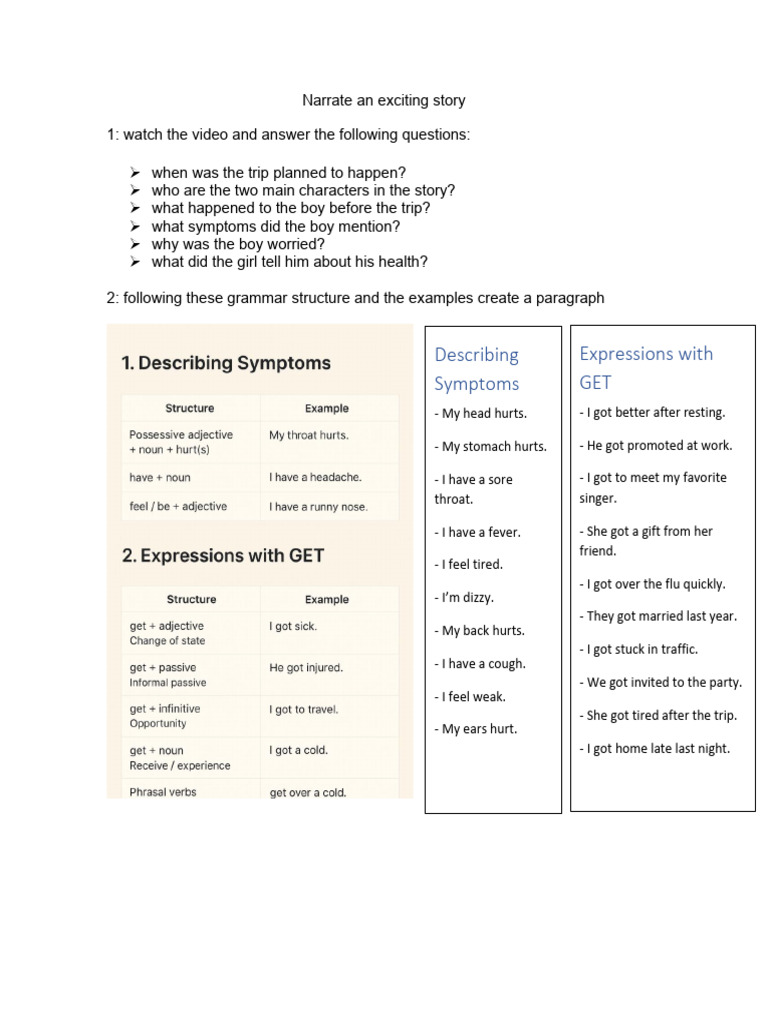Narrate An Exciting Story | PDF | Linguistics | Languages