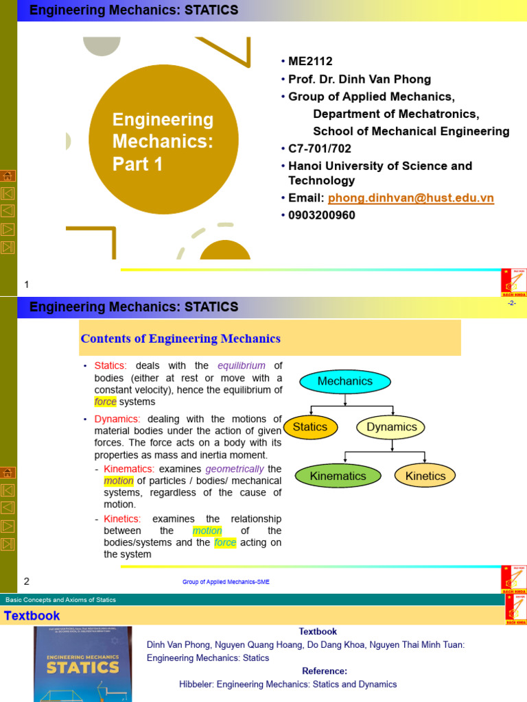 BL 2112E Week 1 2 | PDF | Force | Mechanics