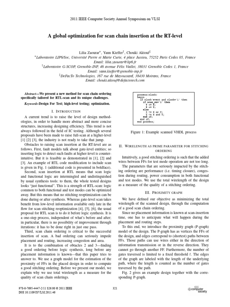RTL Scan Chain Insertion Optimization | PDF