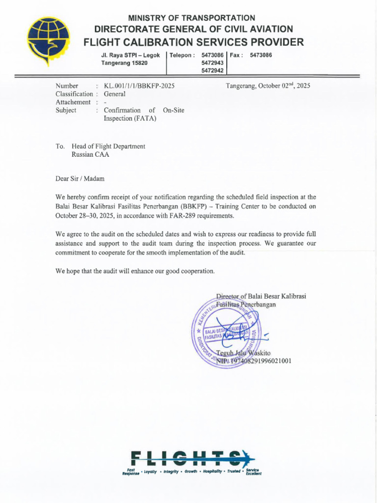 Confirmation Letter Audit Fata | PDF
