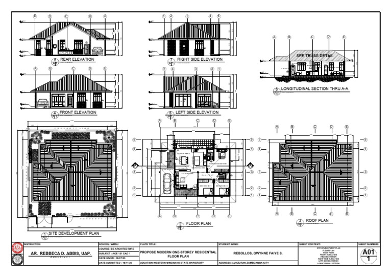 Modern One-Storey Residential Plan | PDF