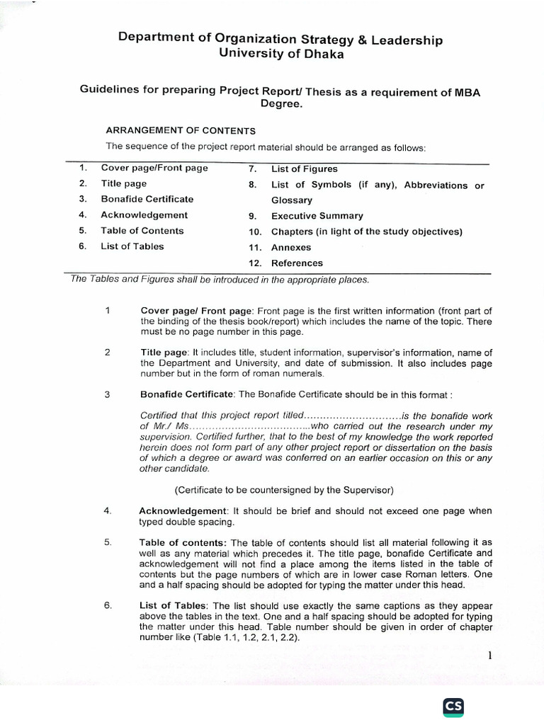 Guideline For MBA Thesis Paper | PDF