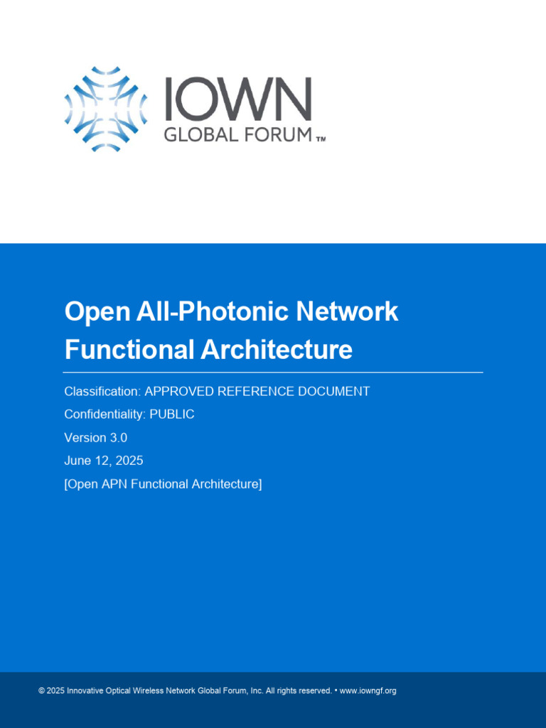 IOWN GF RD Open APN Functional Architecture 3.2 | PDF | Computer ...