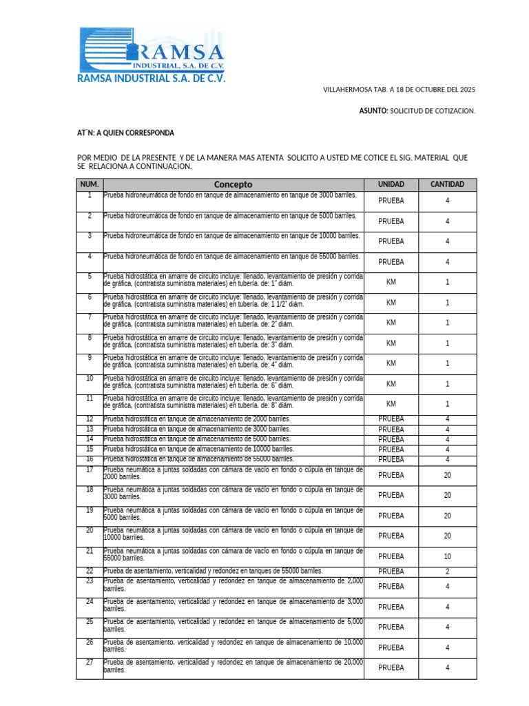 SOL. DE COT - Pruebas | PDF | Presión