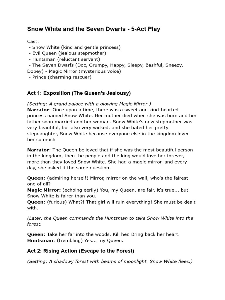 Snow White and The Seven Dwarfs | PDF | Snow White | Fairy Tales