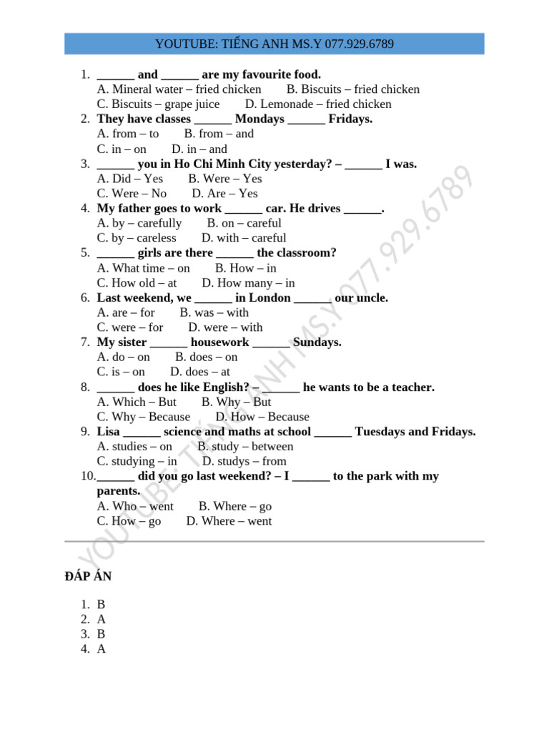 IOE 4-CHỌN 2 TỪ | PDF