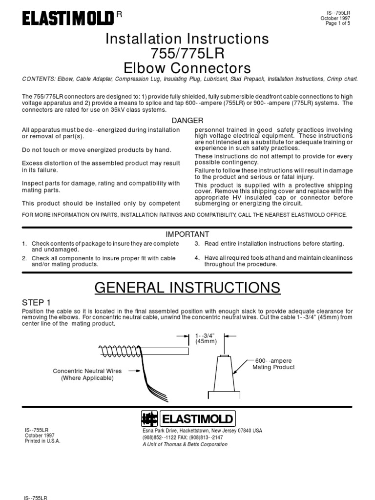 Cable Termination_Installation Instructions_755LR - Is | Electrical ...