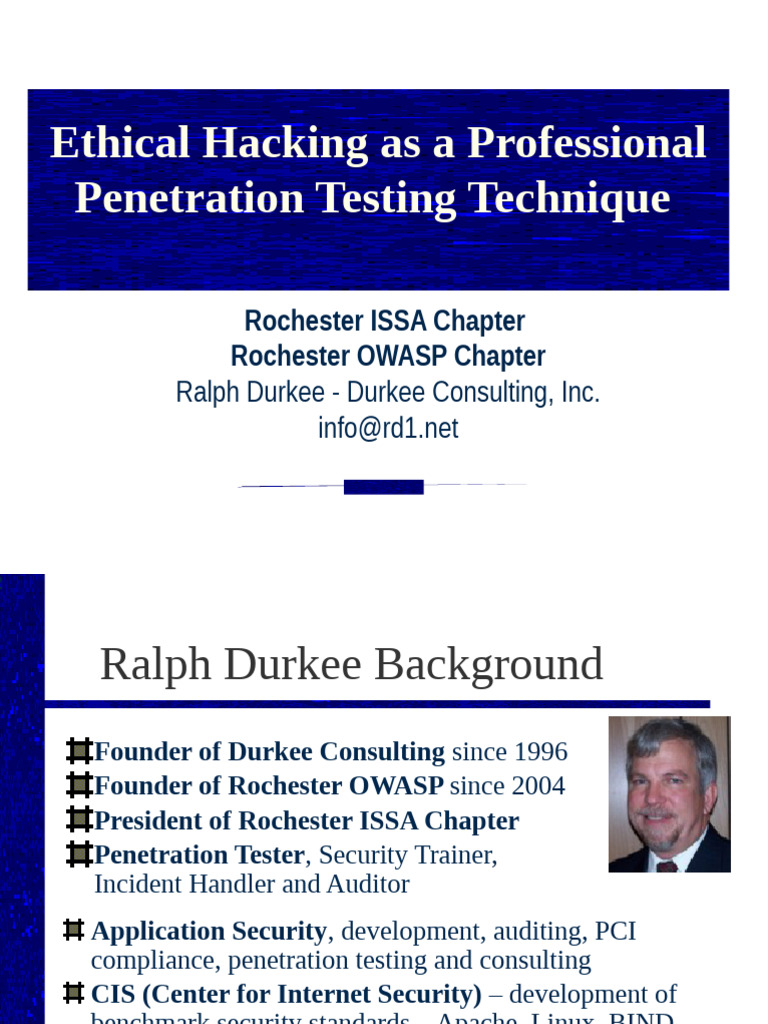 Ralph Durkee Pen Test v24L Handout | PDF | Proxy Server | World Wide Web