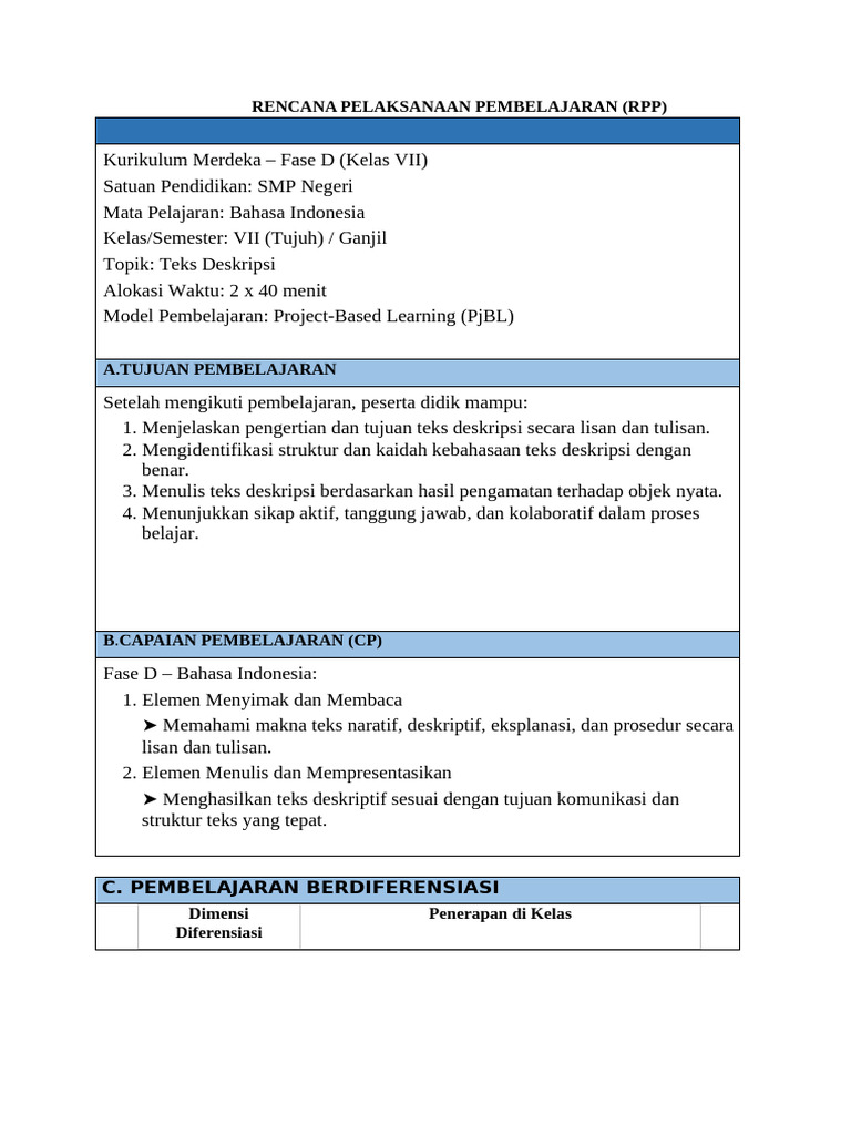 Modul Ajar Bahasa Indonesia Smp Umi Pdf