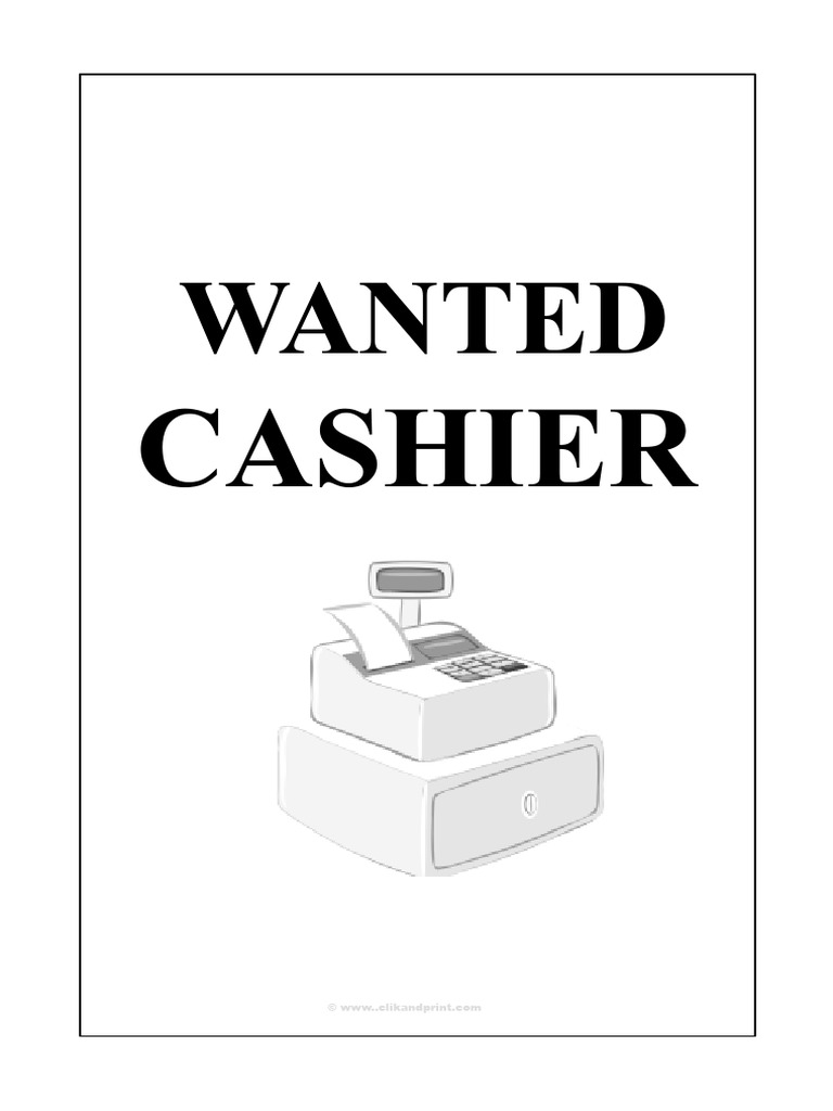 Wanted Cashier Sign | PDF