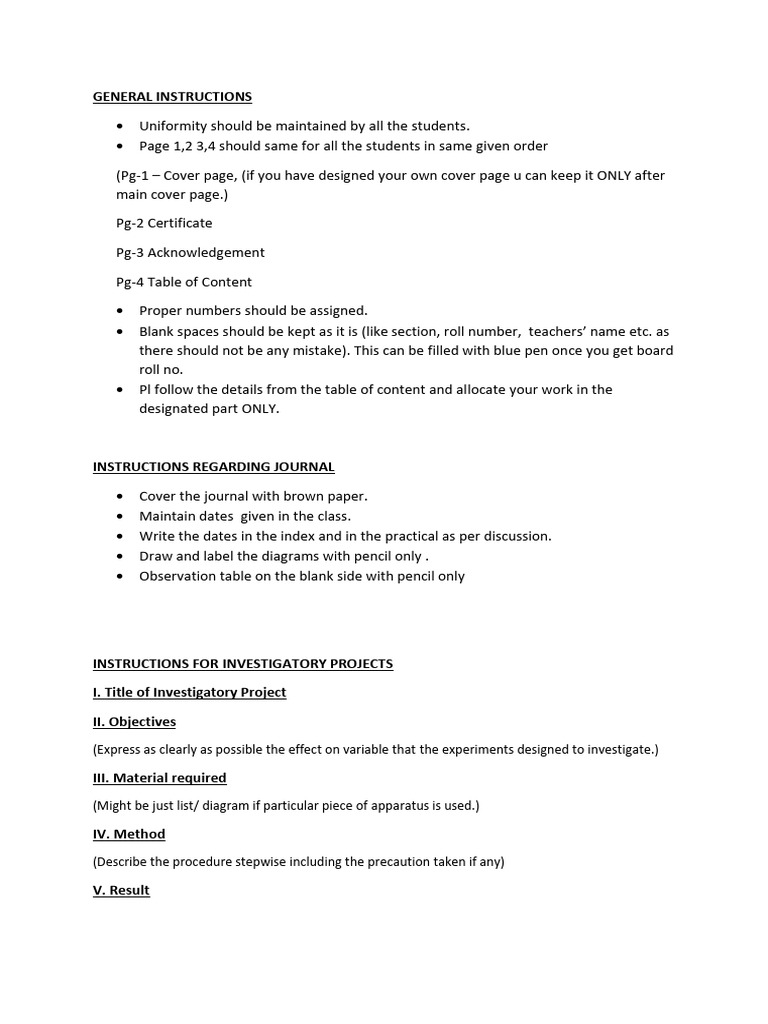Biology Investigatory Project Guidelines | PDF | Experiment