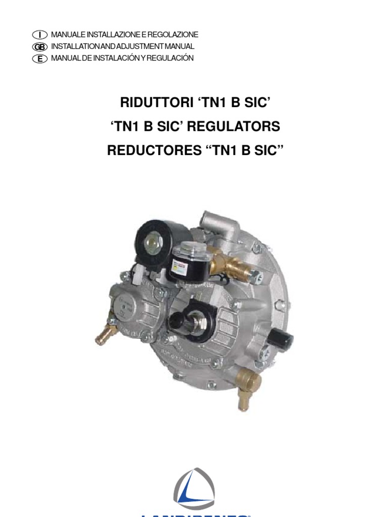 Riduttori Tn1 B Sic' Tn1 B Sic' Regulators Reductores "Tn1 B Sic" | PDF | Vacuum Tube | Valve