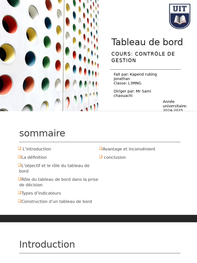 Tableau de Bord : Outil de Gestion Efficace | PDF