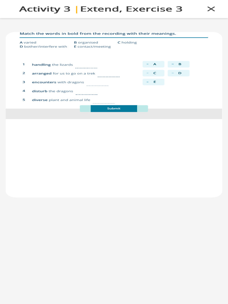 Vocabulary Matching Activity Guide | PDF