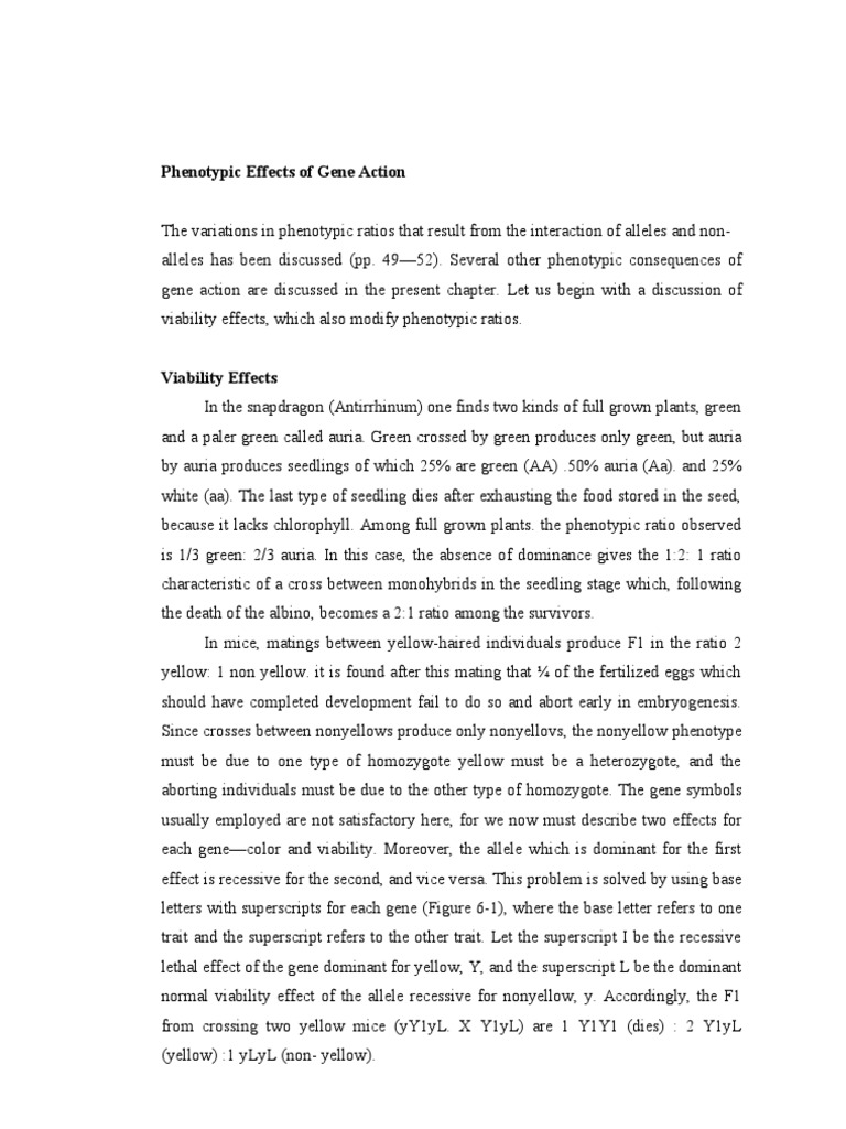 Phenotypic Effects of Gene Action | Download Free PDF | Twin ...