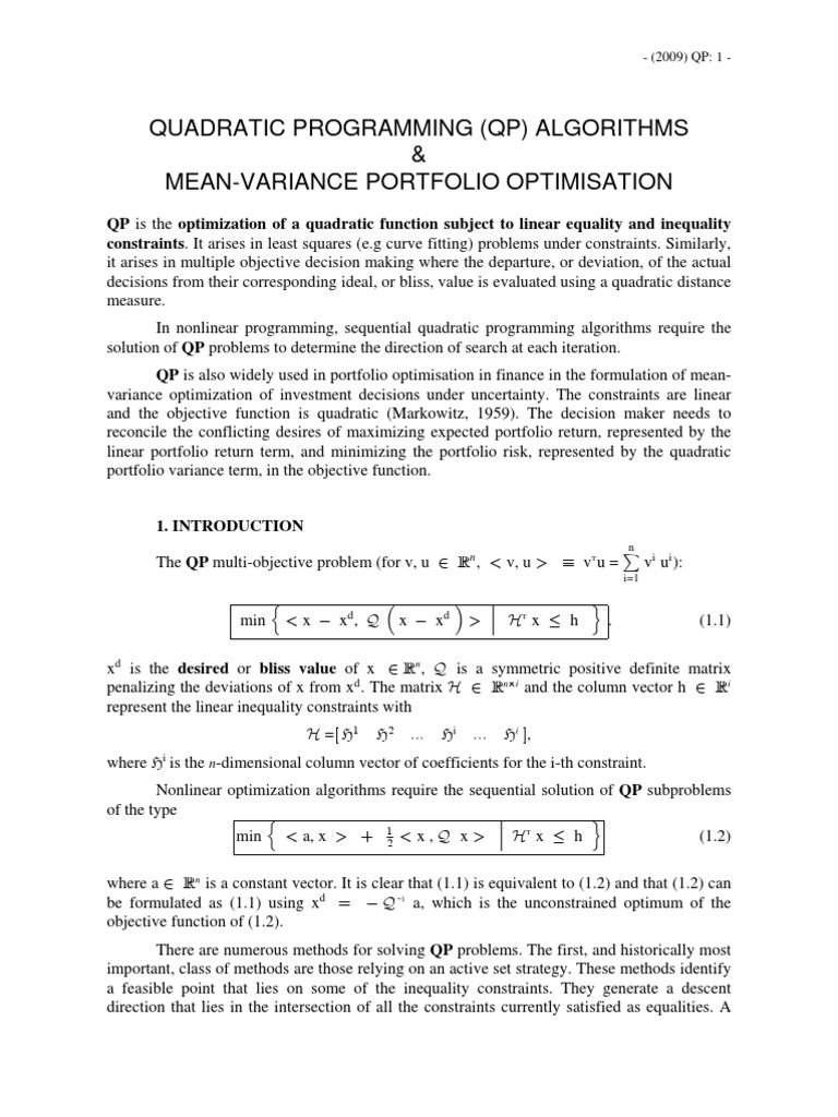 QP Null Space Method | PDF | Linear Programming | Mathematical Optimization