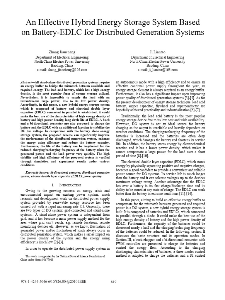 An Effective Hybrid Energy Storage System Based On Battery-EDLC For ...